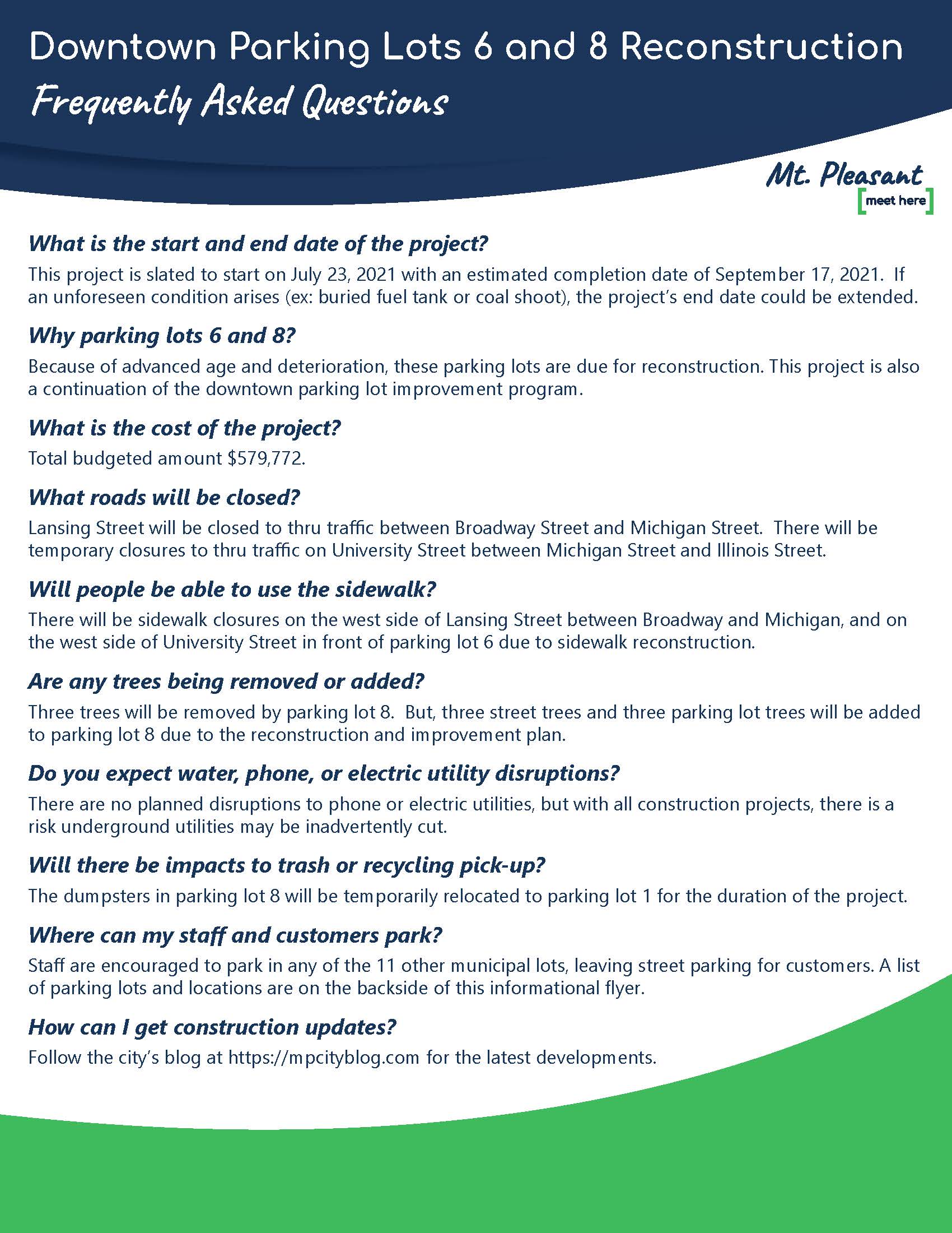 Downtown Parking Lot Improvement Projects to Begin July 23 – City of Mt ...