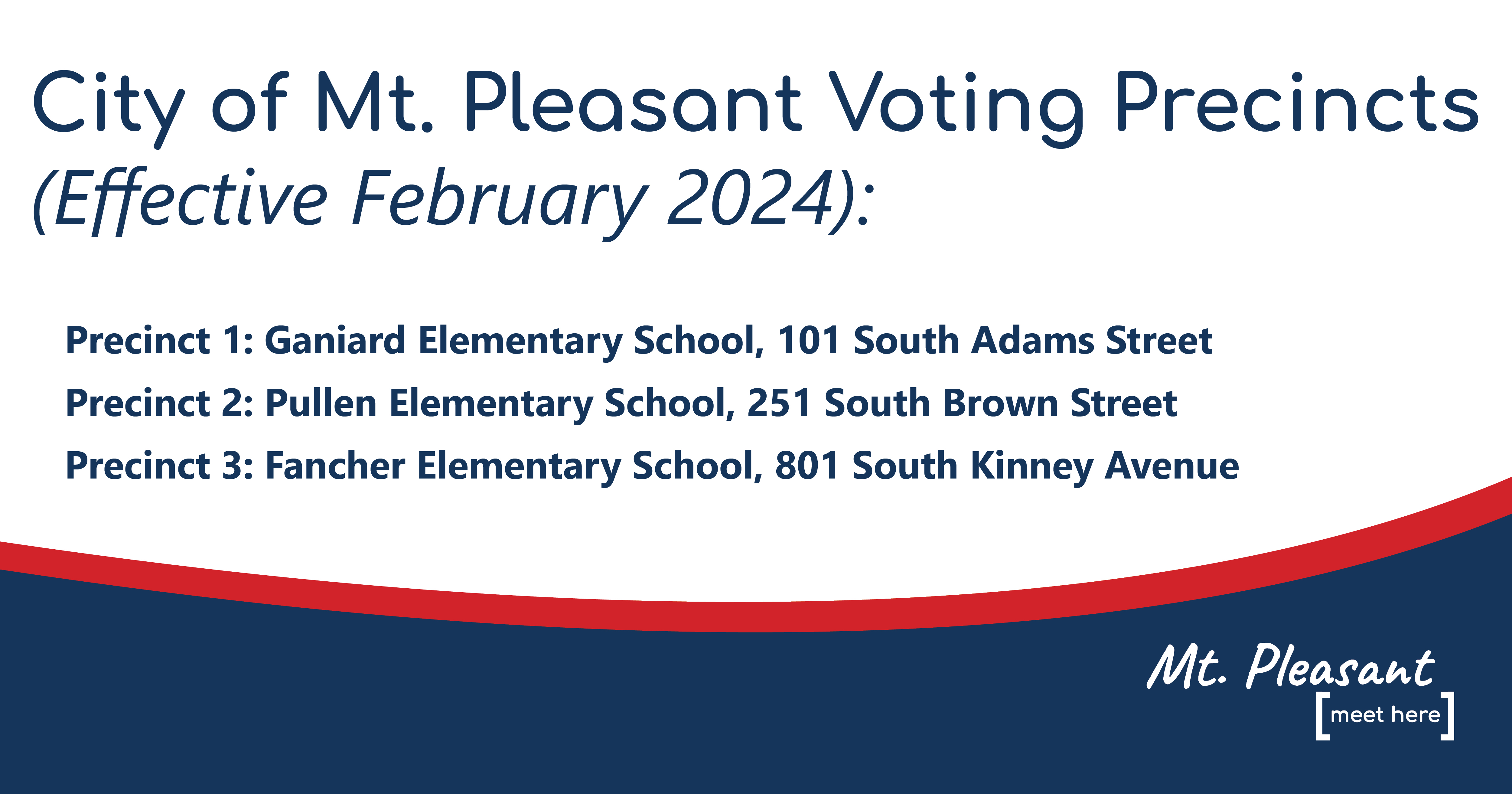 Prop 2-22 Prompts Changes in City of Mt. Pleasant Voting Precincts ...