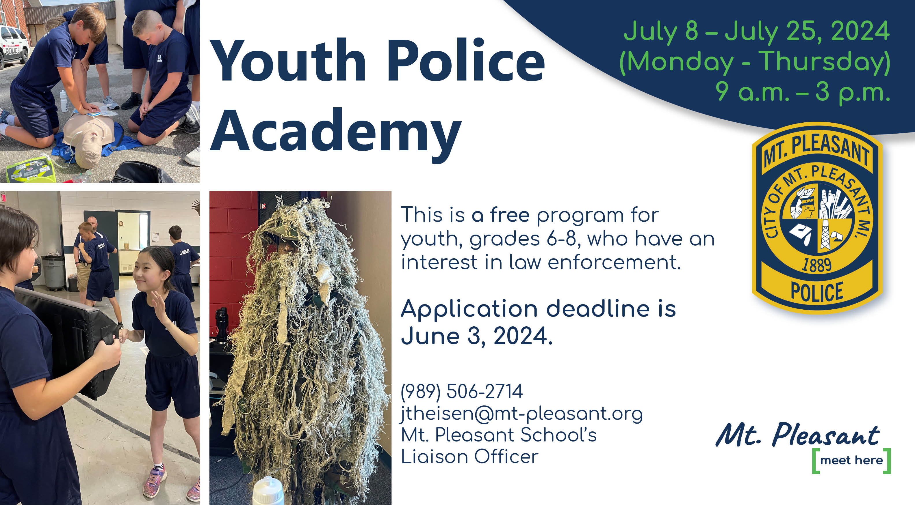 Mt. Pleasant Youth Police Academy Accepting Applications – City of Mt ...